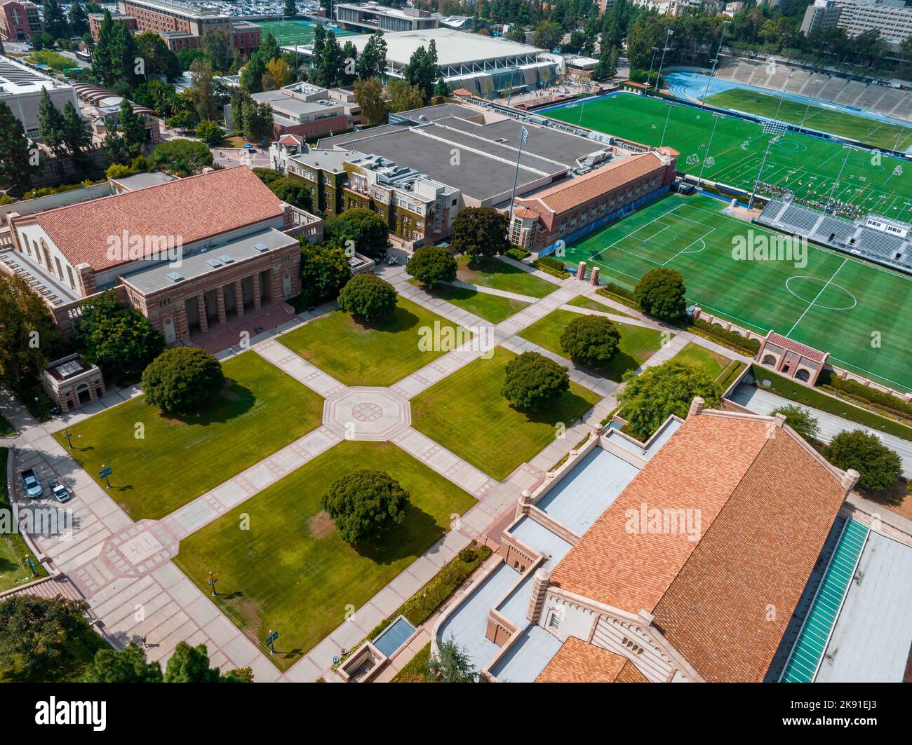Aerial view of the Football stadium at the University of California ...
