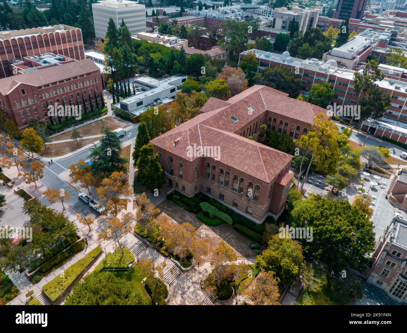 Aerial view of the Royce Hall at the University of California, Los ...