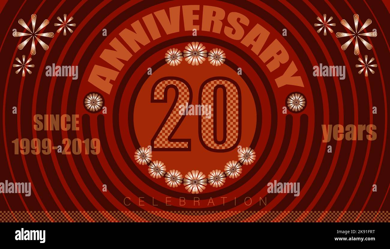 A 20th anniversary emblem, a small to big circle from the center ...