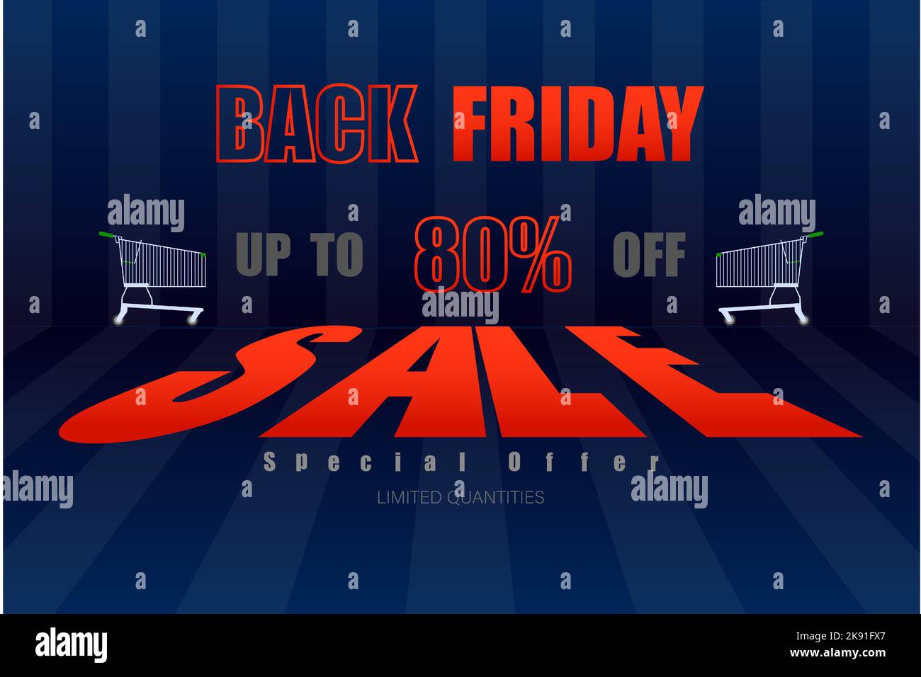 A poster design of Back Friday up to 80 percent special offer with dark ...