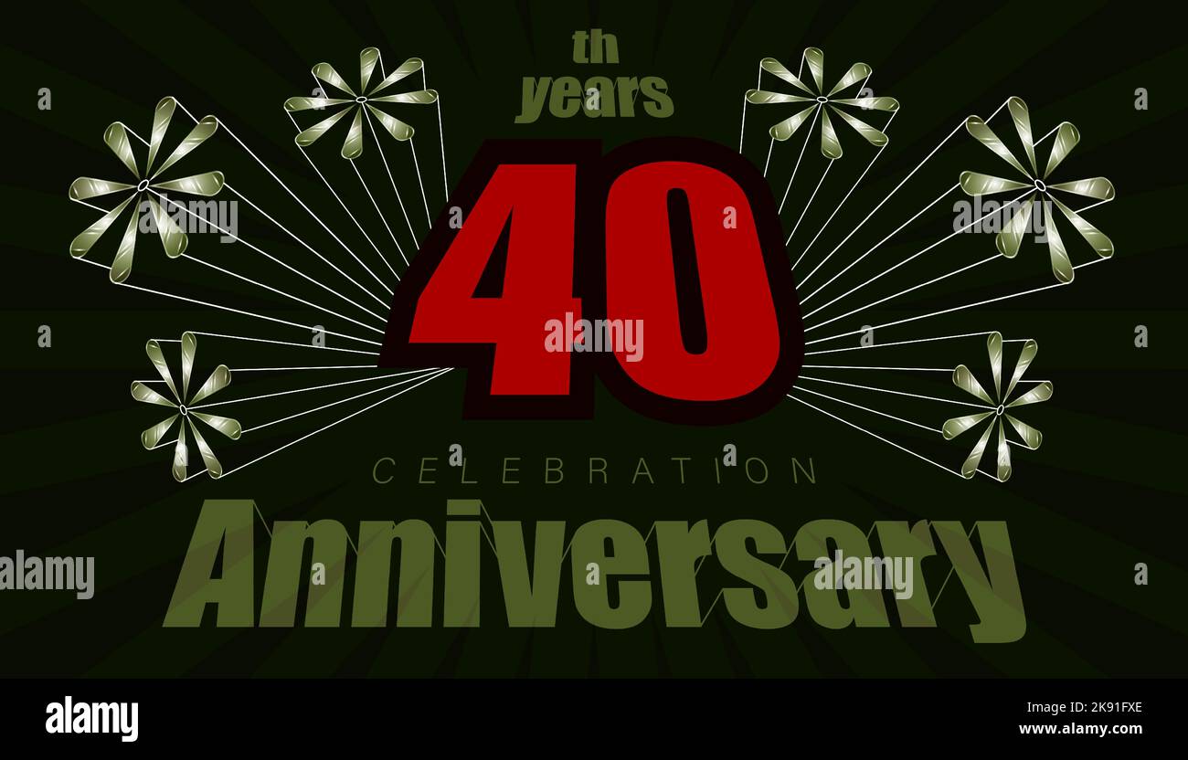 A poster design for 40th anniversary, element fireworks exploding from ...