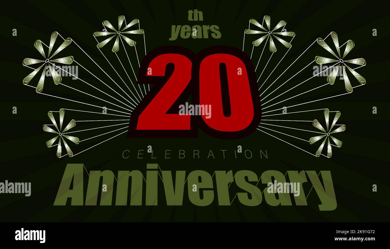 A poster design for 20th anniversary, element fireworks exploding from ...