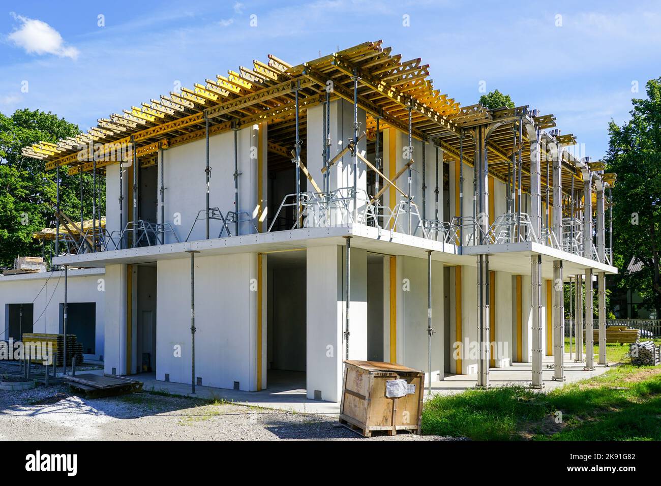 Construction of a new modern private house according to modern ...