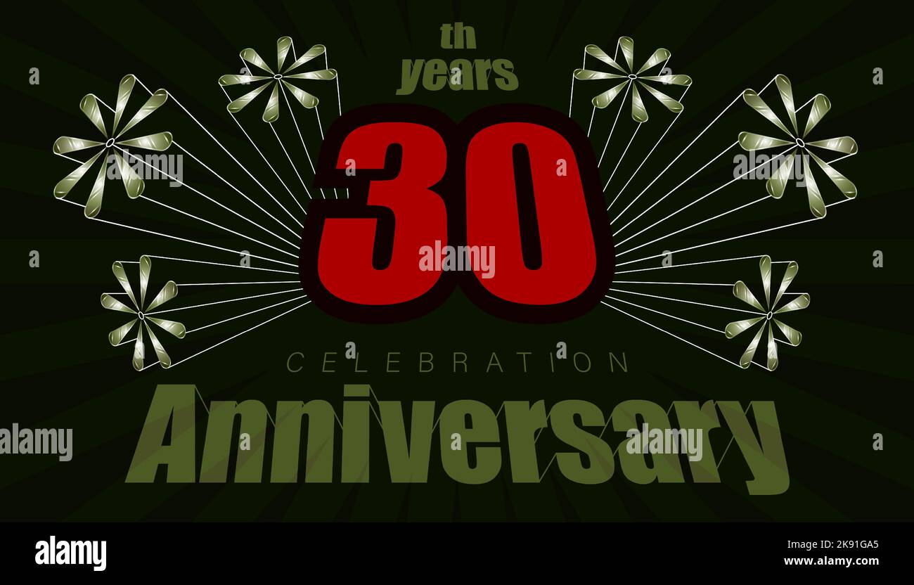 A poster design for 30th anniversary, element fireworks exploding from ...