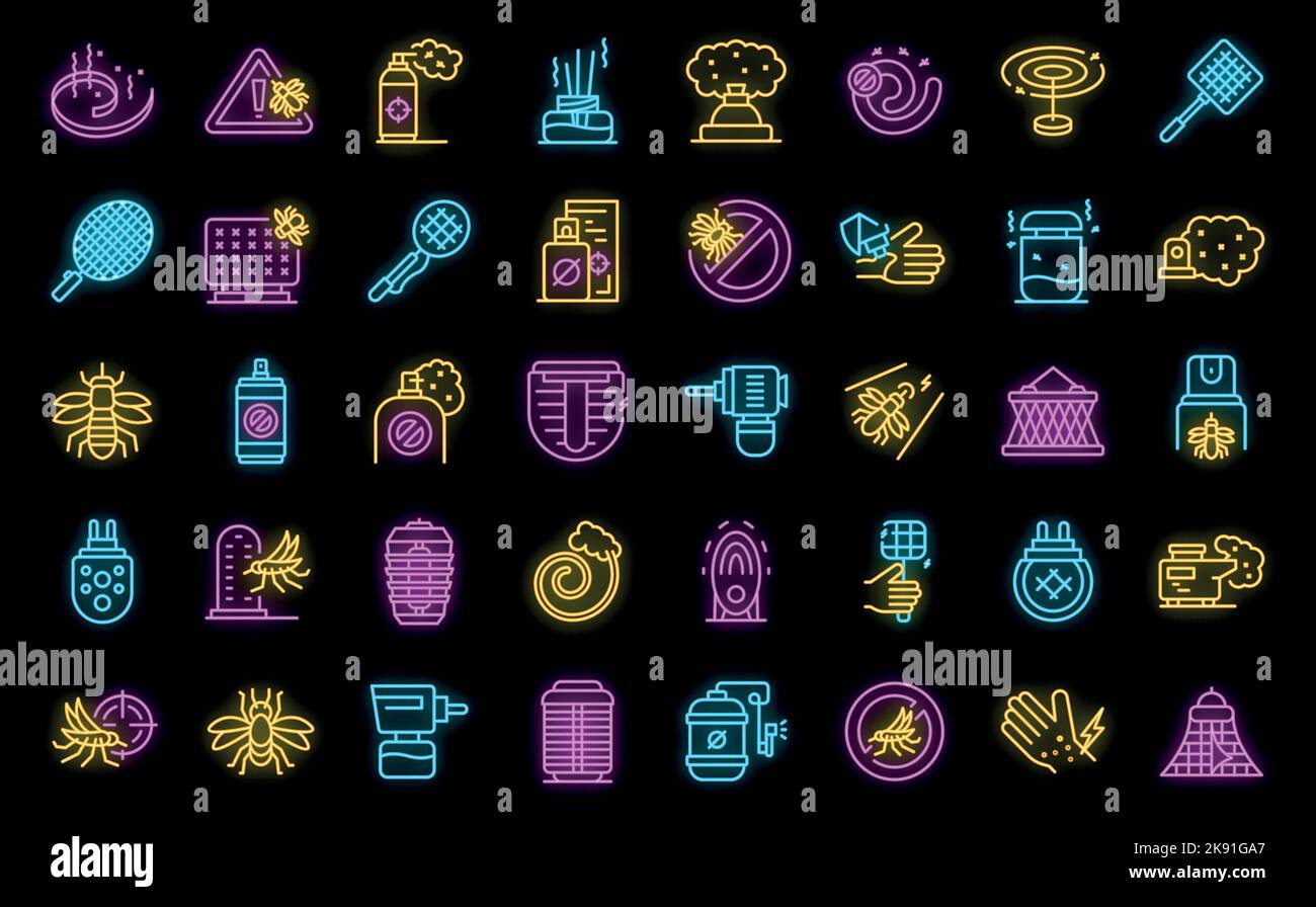 Mosquito protective icons set outline vector. Aerosol bite. Insect ...