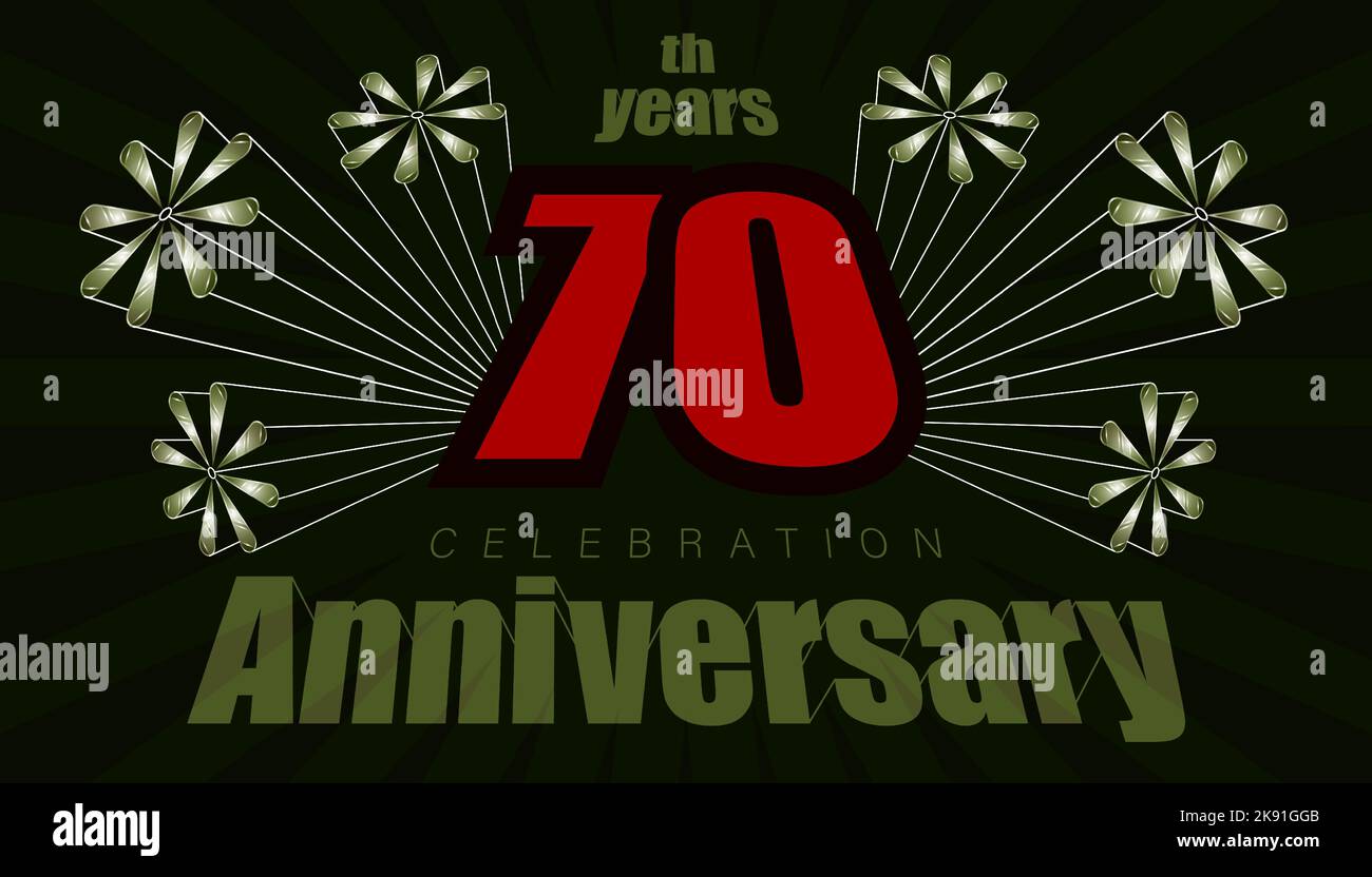 A poster design for 70th anniversary, element fireworks exploding from ...