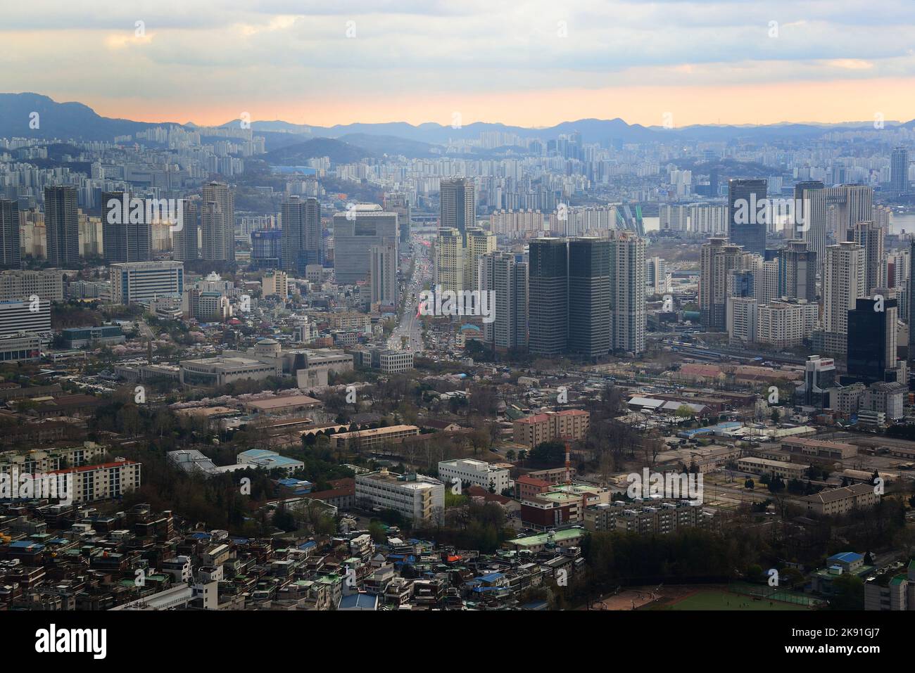 An aerial view of the cityscape of Seoul in South Korea Stock Photo - Alamy