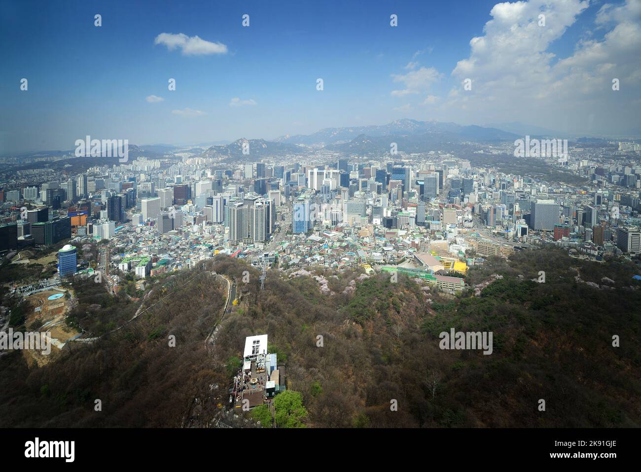 An aerial view of the cityscape of Seoul in South Korea Stock Photo - Alamy