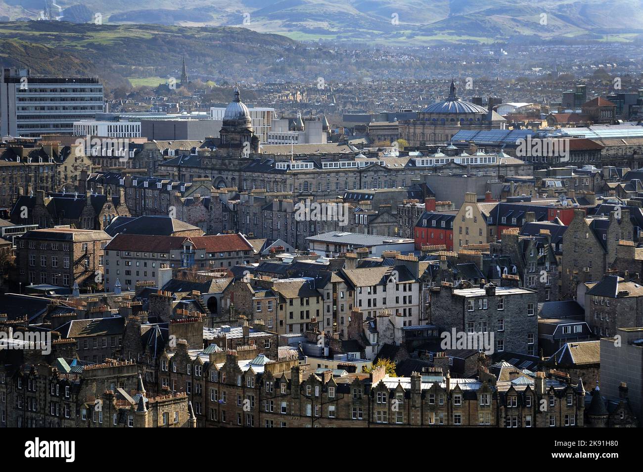 A bird's eye view of the downtown Edinburgh, Scotland Stock Photo - Alamy