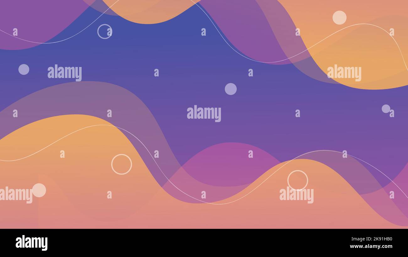 An abstract background with wavy colorful gradient lines and bubbles ...