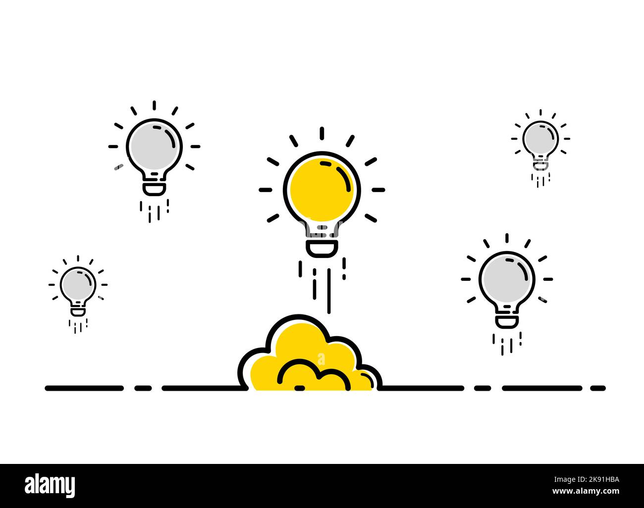 Light bulb idea insight rocket launch concept background. Lightbulb ... Light bulb idea insight rocket launch concept background. Lightbulb ...