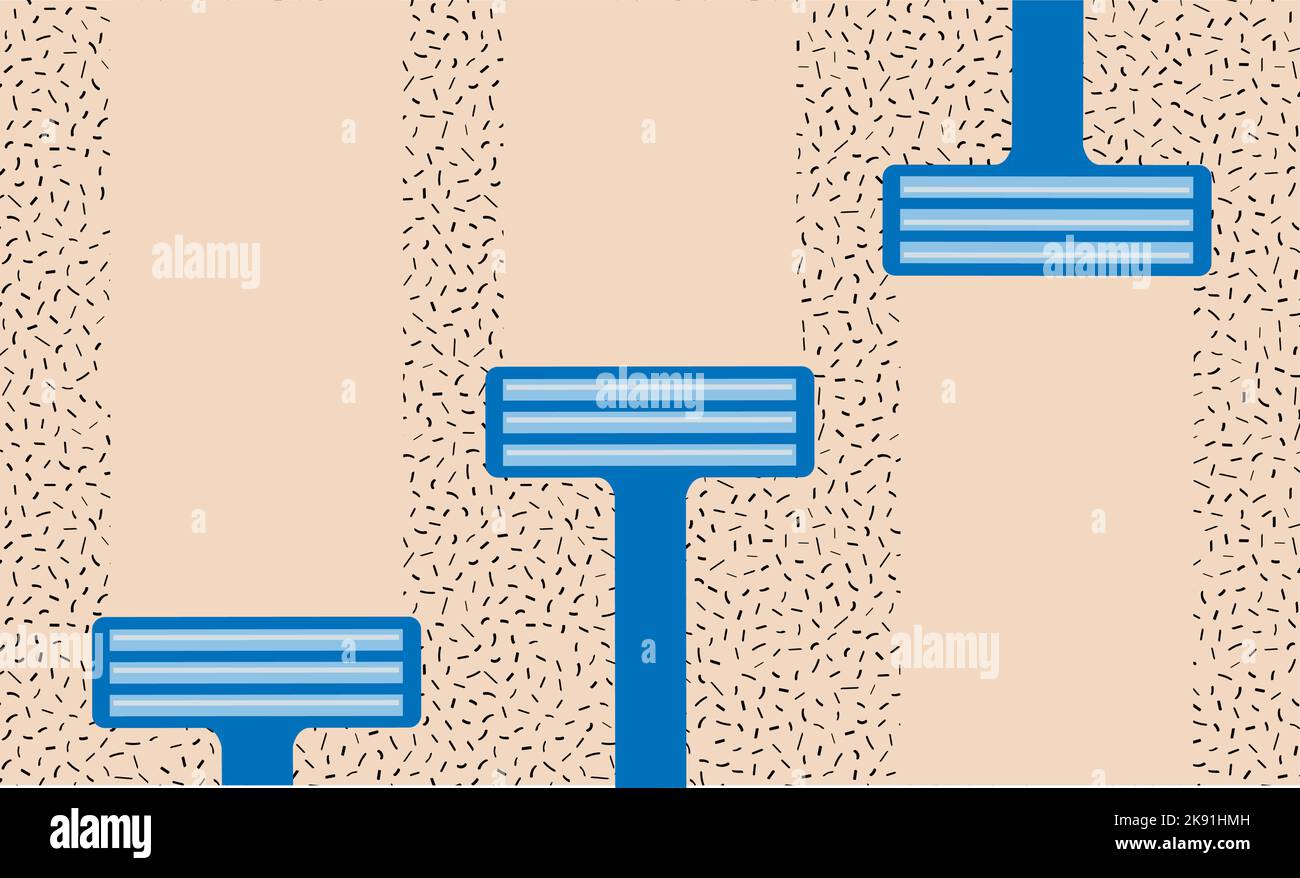 Shave hair vector woman skin razor human clean skin. Hair shaving ...