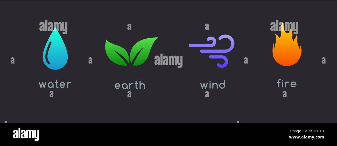 Vector four elements air water fire earth symbol logo. Nature abstract ...