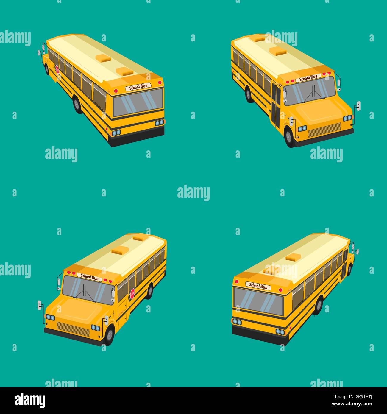 Yellow buses Stock Vector Images - Alamy