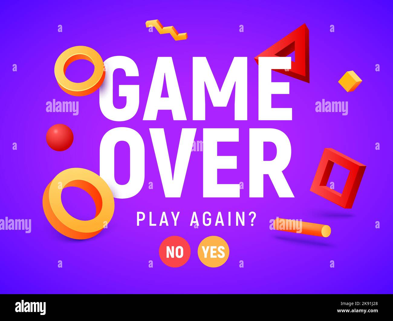 Game over vector video game screen background. Geometric game over ...