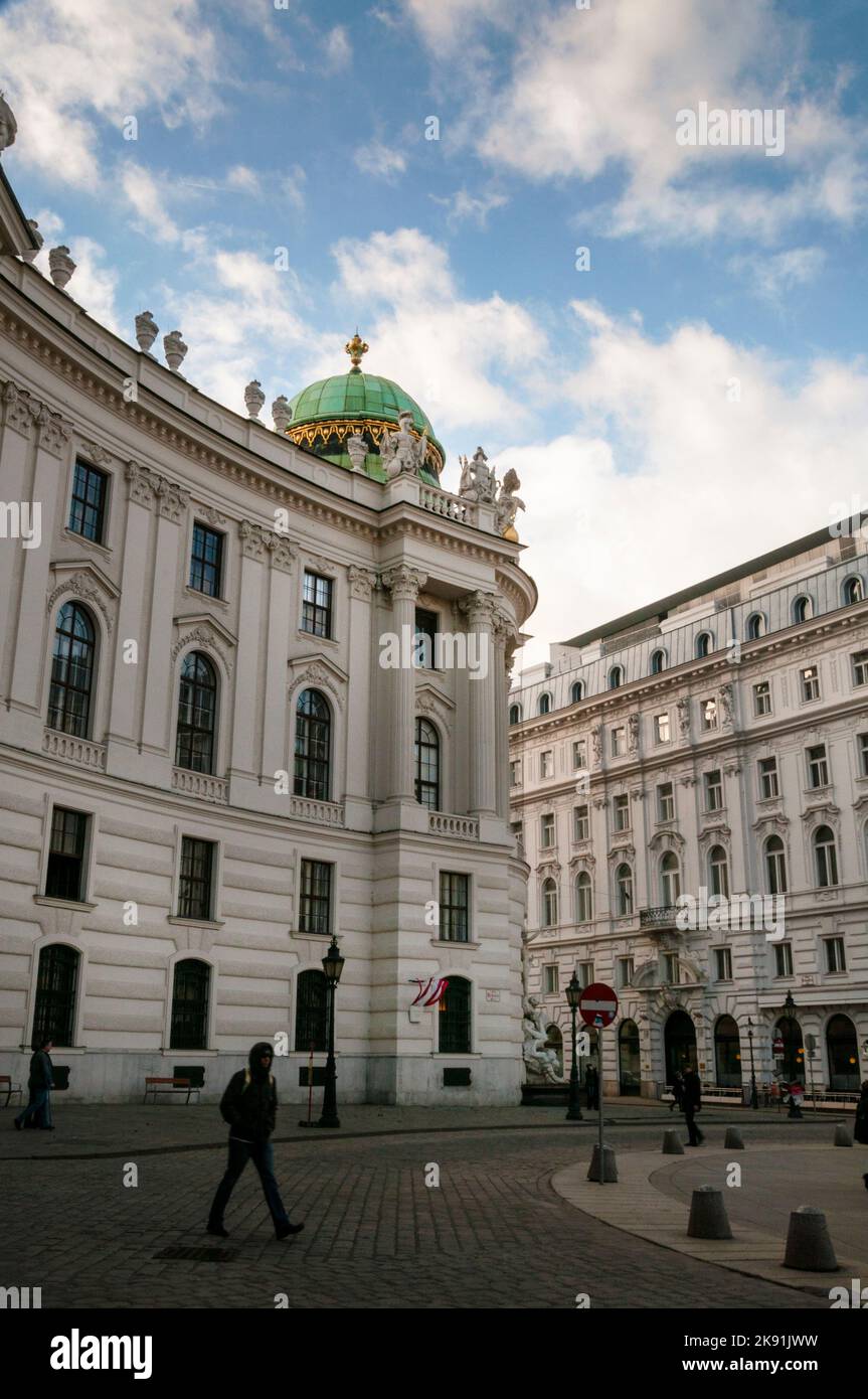Saint Michael's Wing of the Hofburg Palace faces the center square of ...