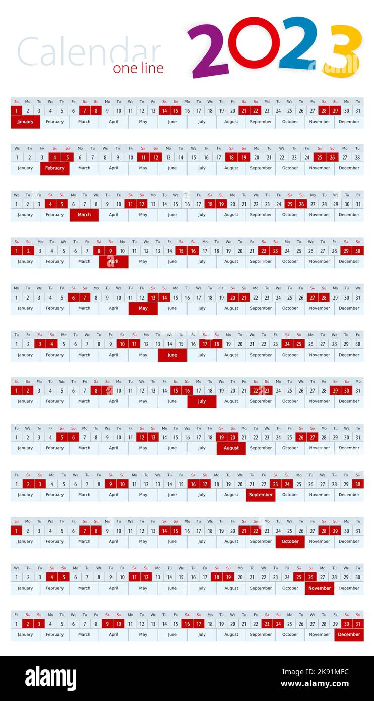 2023 yearly calendar hi-res stock photography and images - Alamy