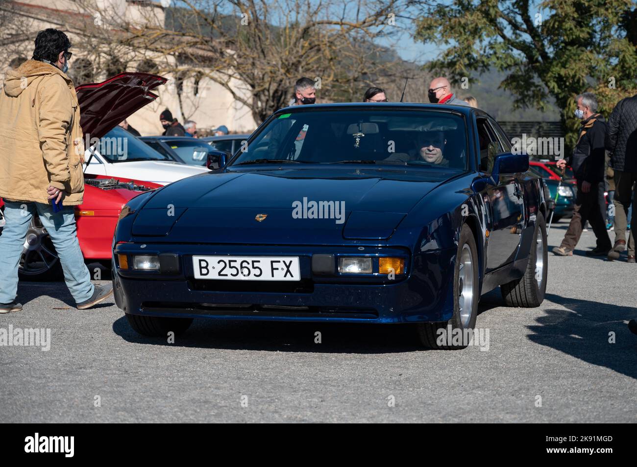 The detail of an old black Porsche 944 German sports car Stock Photo ...