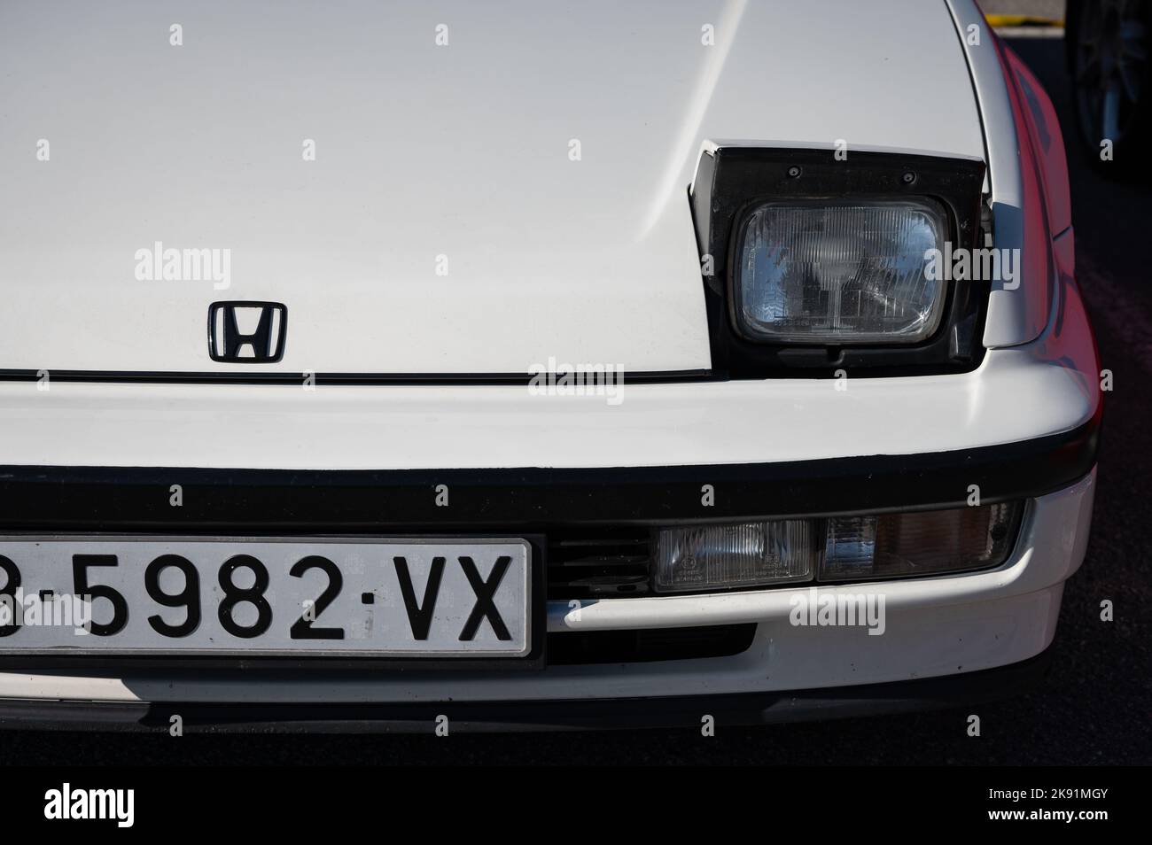 The detail of the third-generation white Honda Prelude old Japanese ...
