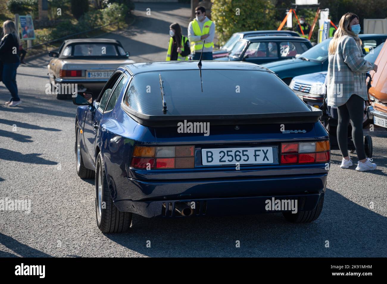The detail of an old black Porsche 944 German sports car Stock Photo ...