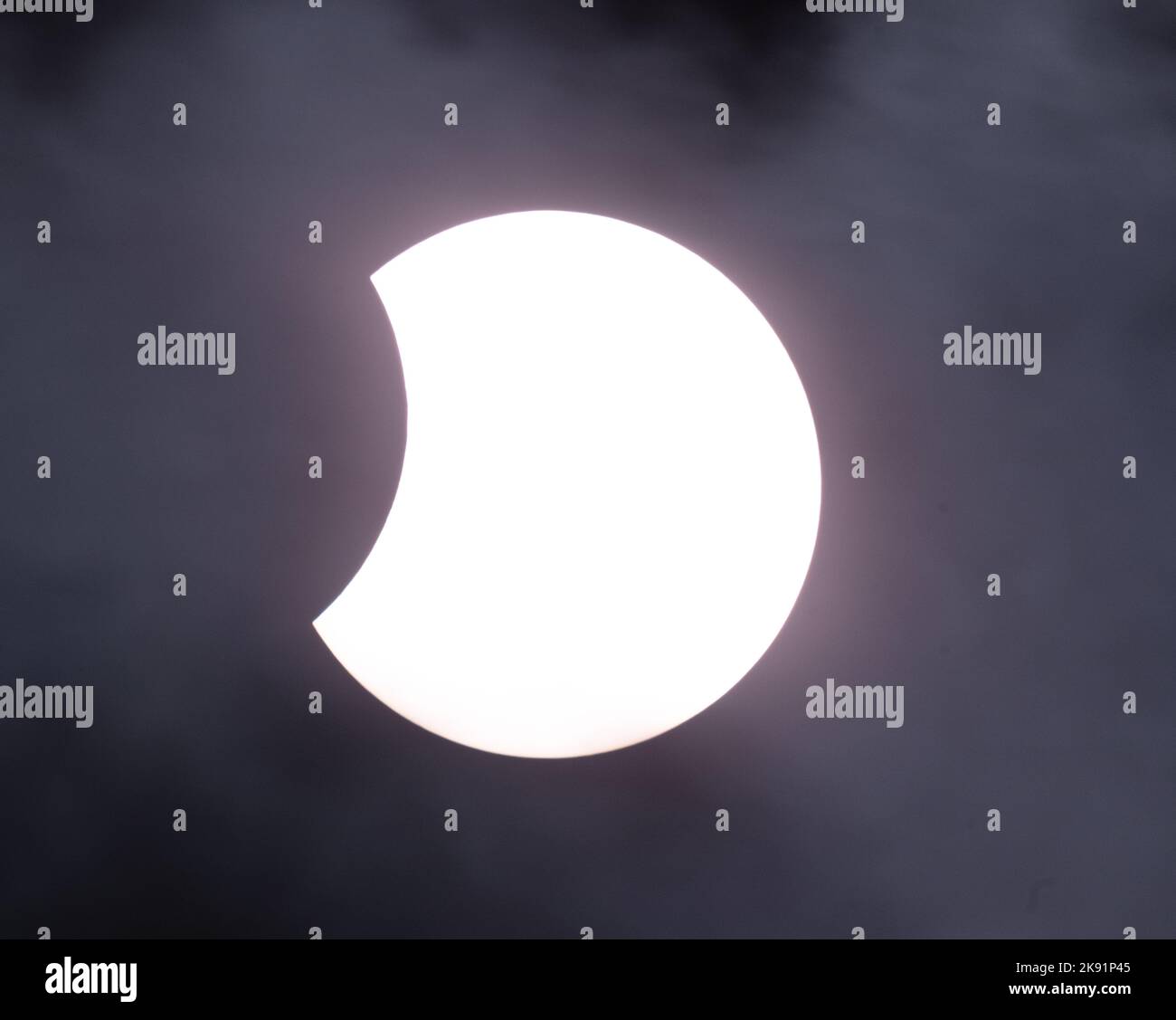 Partial solar eclipse October 25, 2022 Stock Photo - Alamy