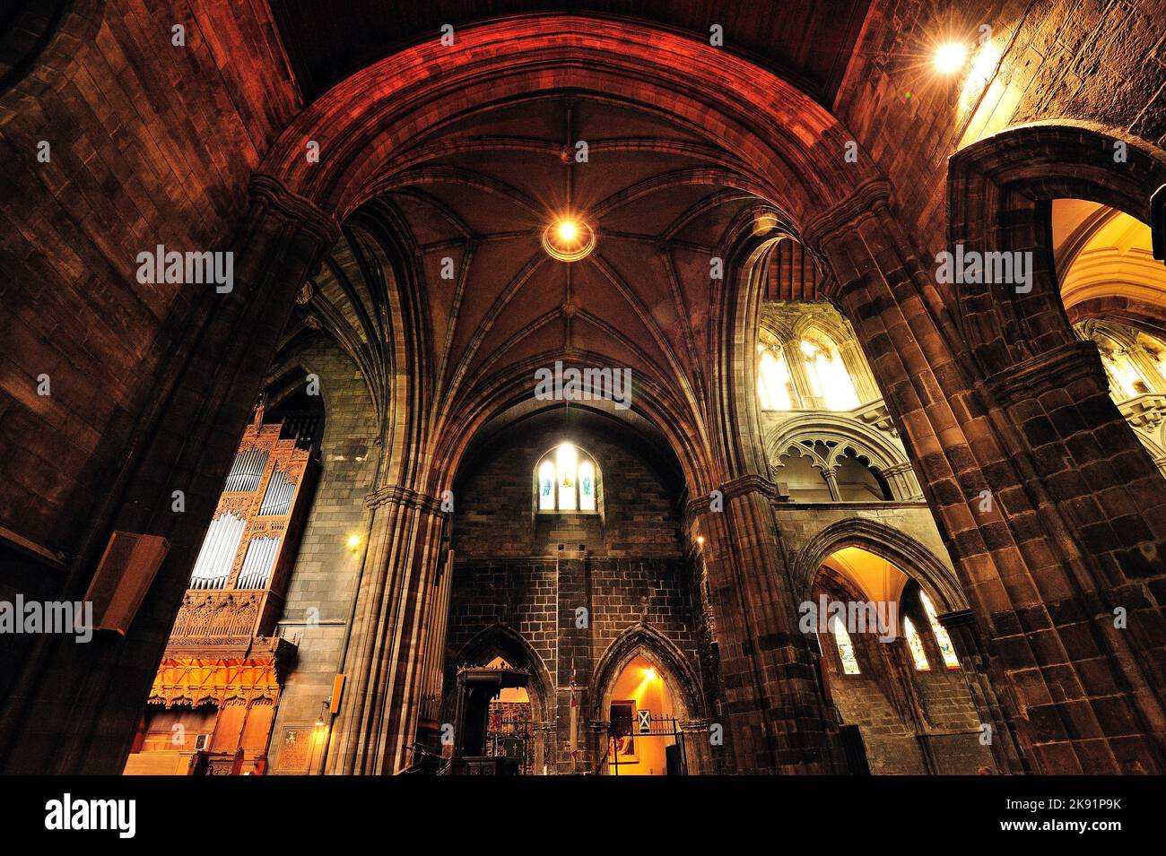 A scenic view of the beautiful interior of the parish church of Paisley ...