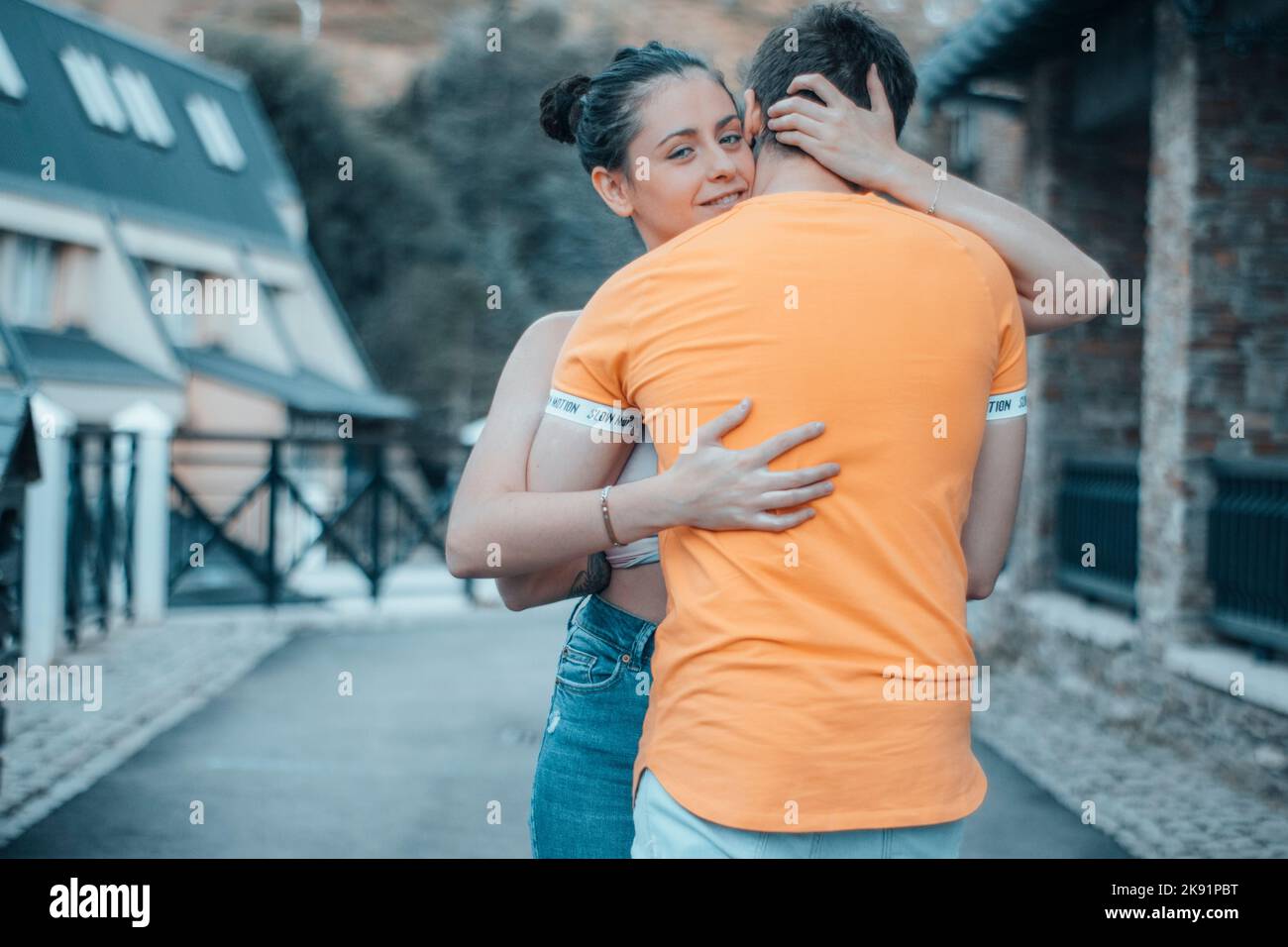 Hugging each other lovingly hi-res stock photography and images - Alamy