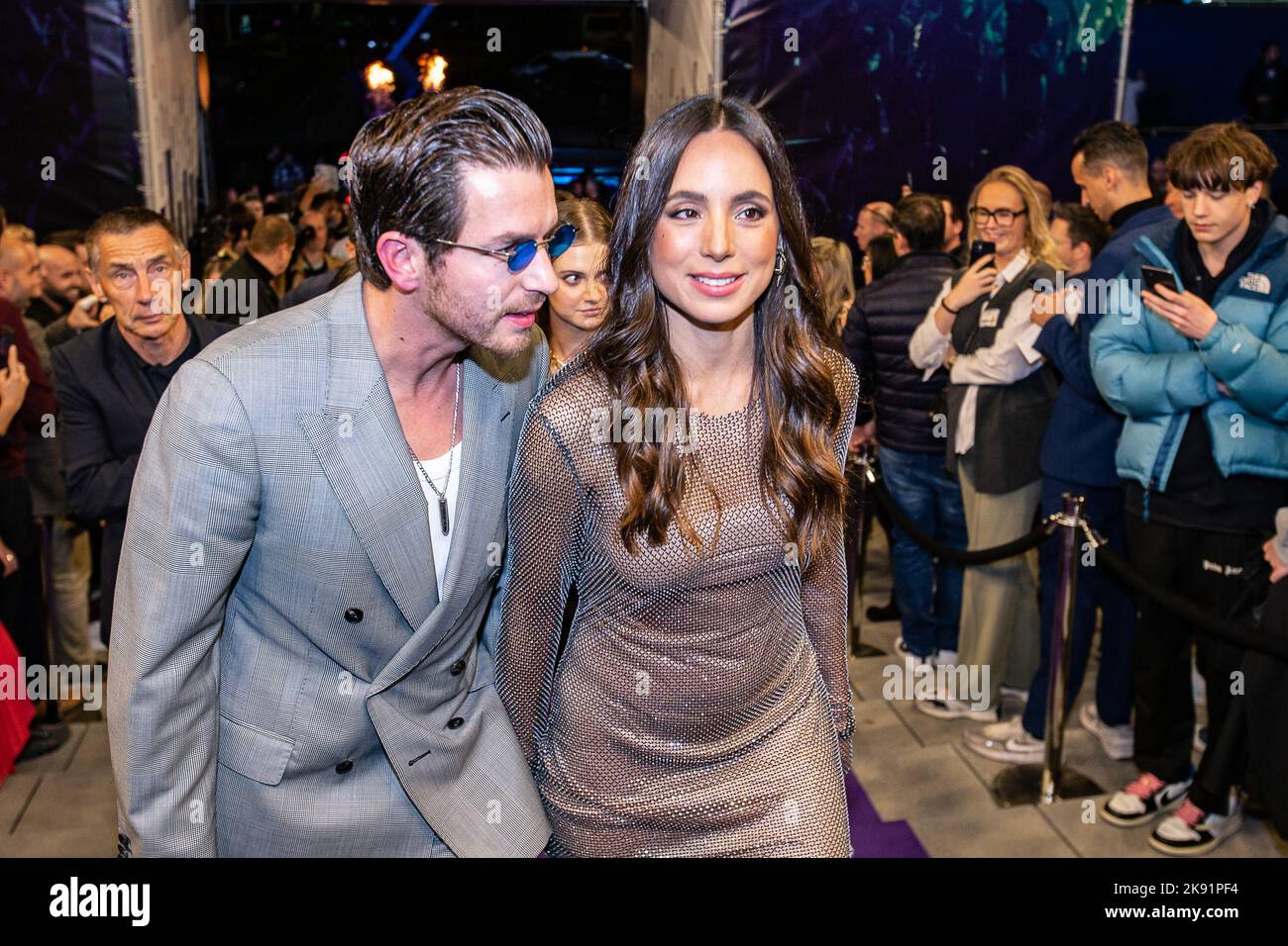 Antwerp, Belgium, 25 October 2022. actor Matteo Simoni and Loredana ...