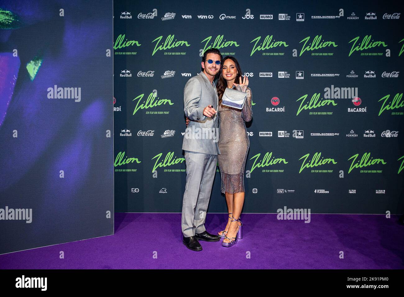 Antwerp, Belgium, 25 October 2022. actor Matteo Simoni with girlfriend ...