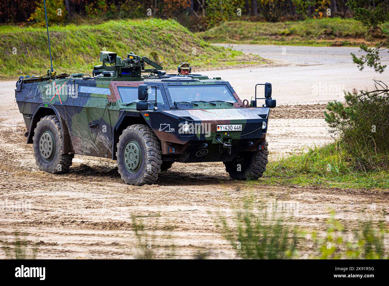 Bergen, Germany. 25th Oct, 2022. A "Fennek" armored reconnaissance vehicle stands during a ...