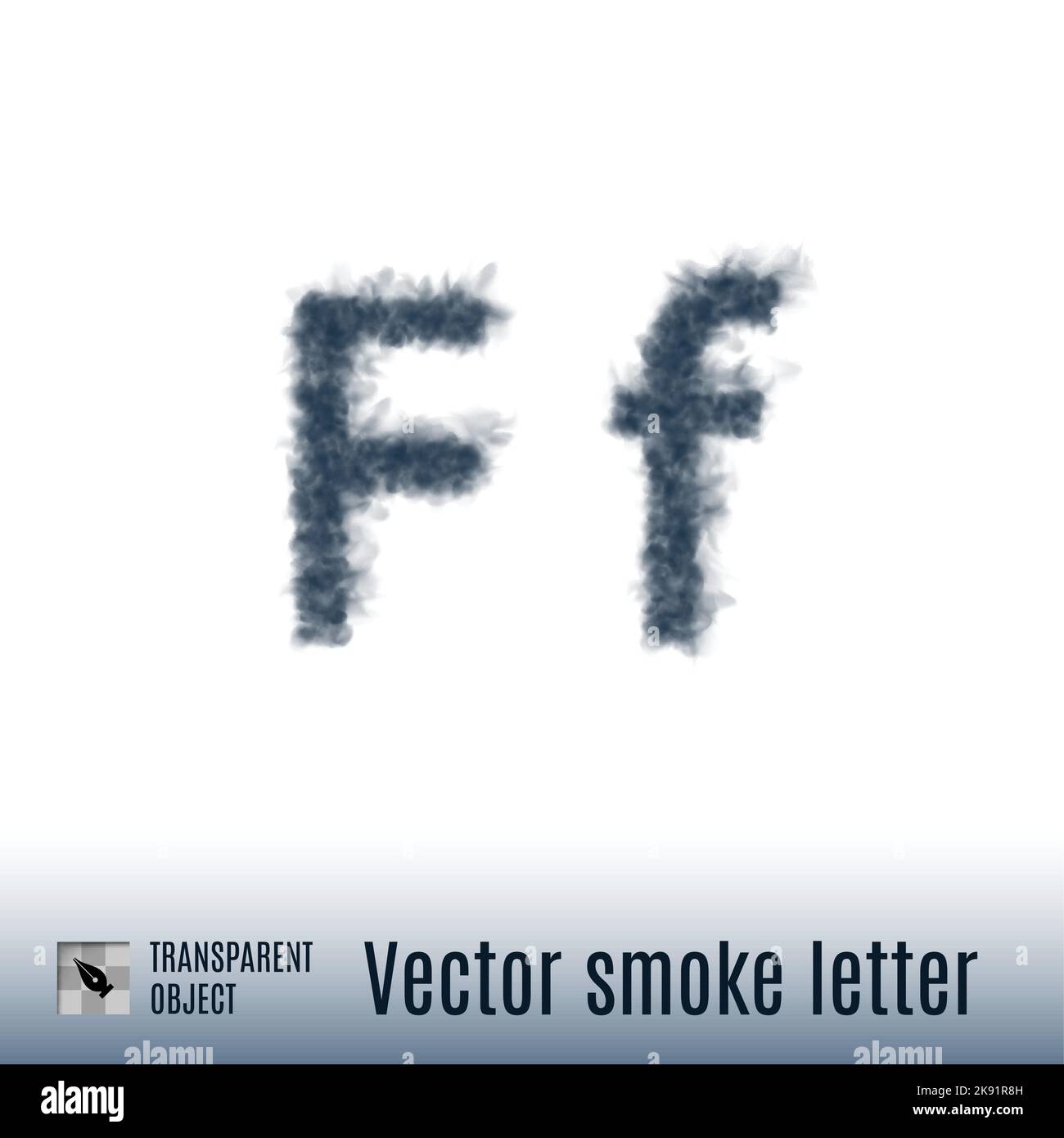 Smoke in Shape of the Letter F on White Background Stock Vector Image ...