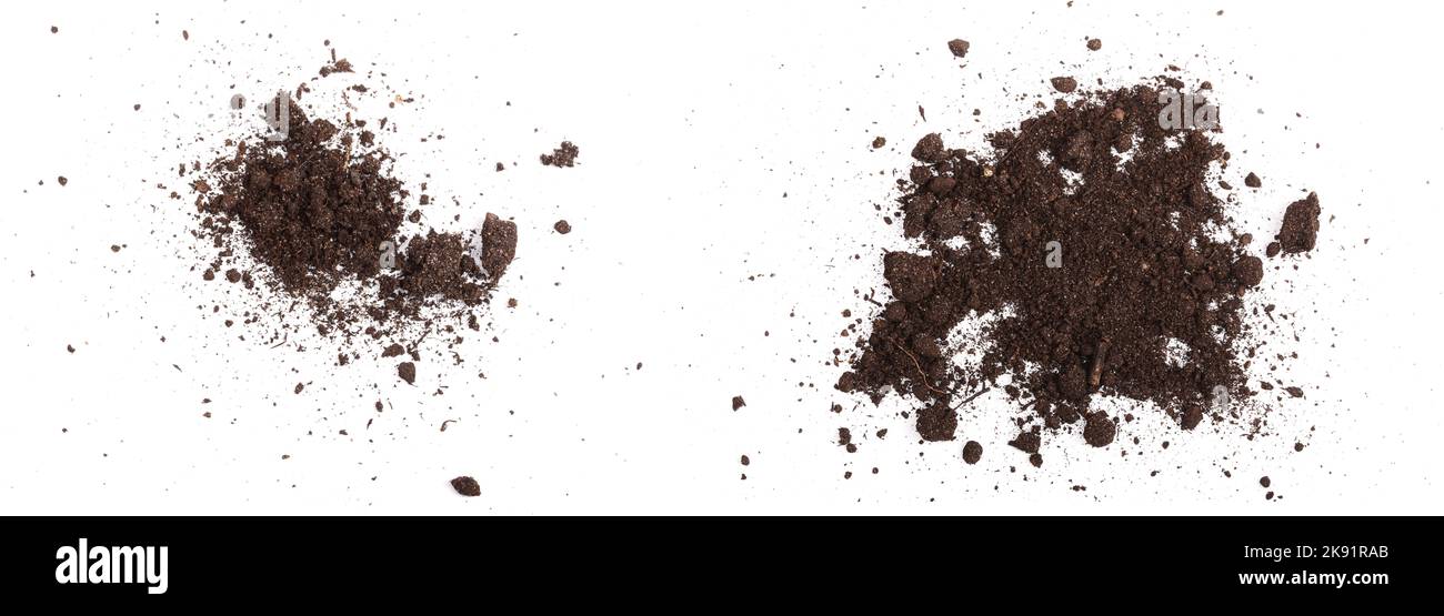Pile of soil isolated on white background, top view Stock Photo - Alamy