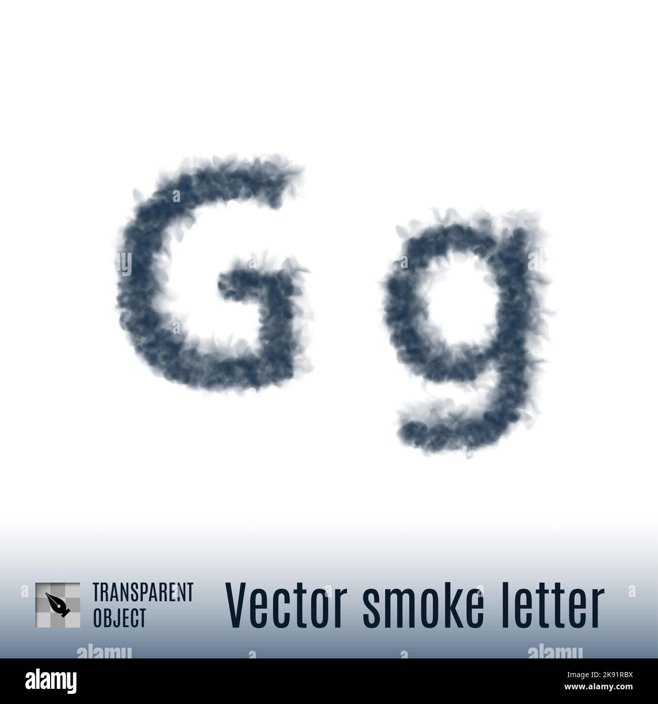 Smoke in Shape of the Letter G on White Background Stock Vector Image ...