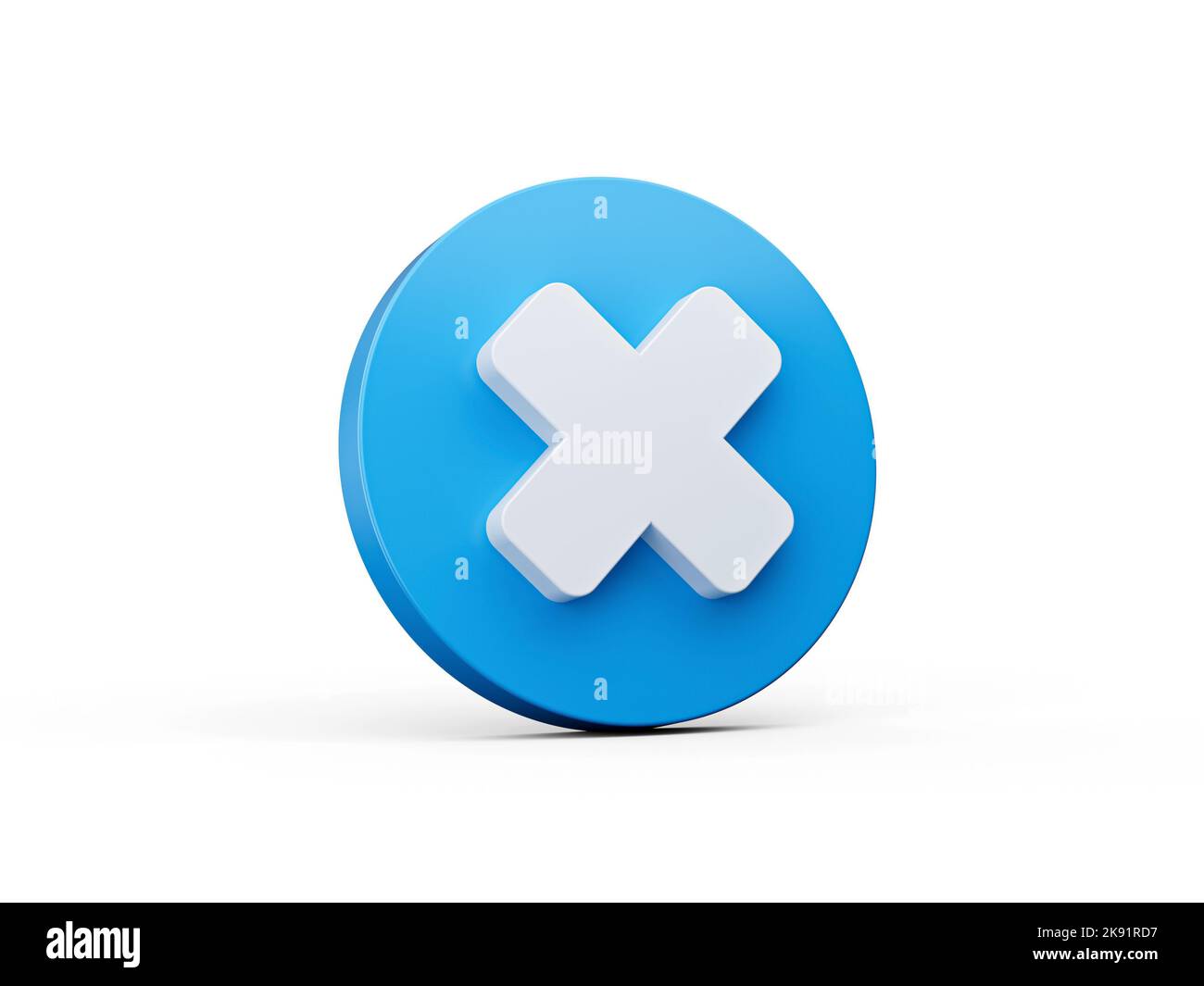 Cross sign or multiply 3d icon on blue button circle shape isolated on ...