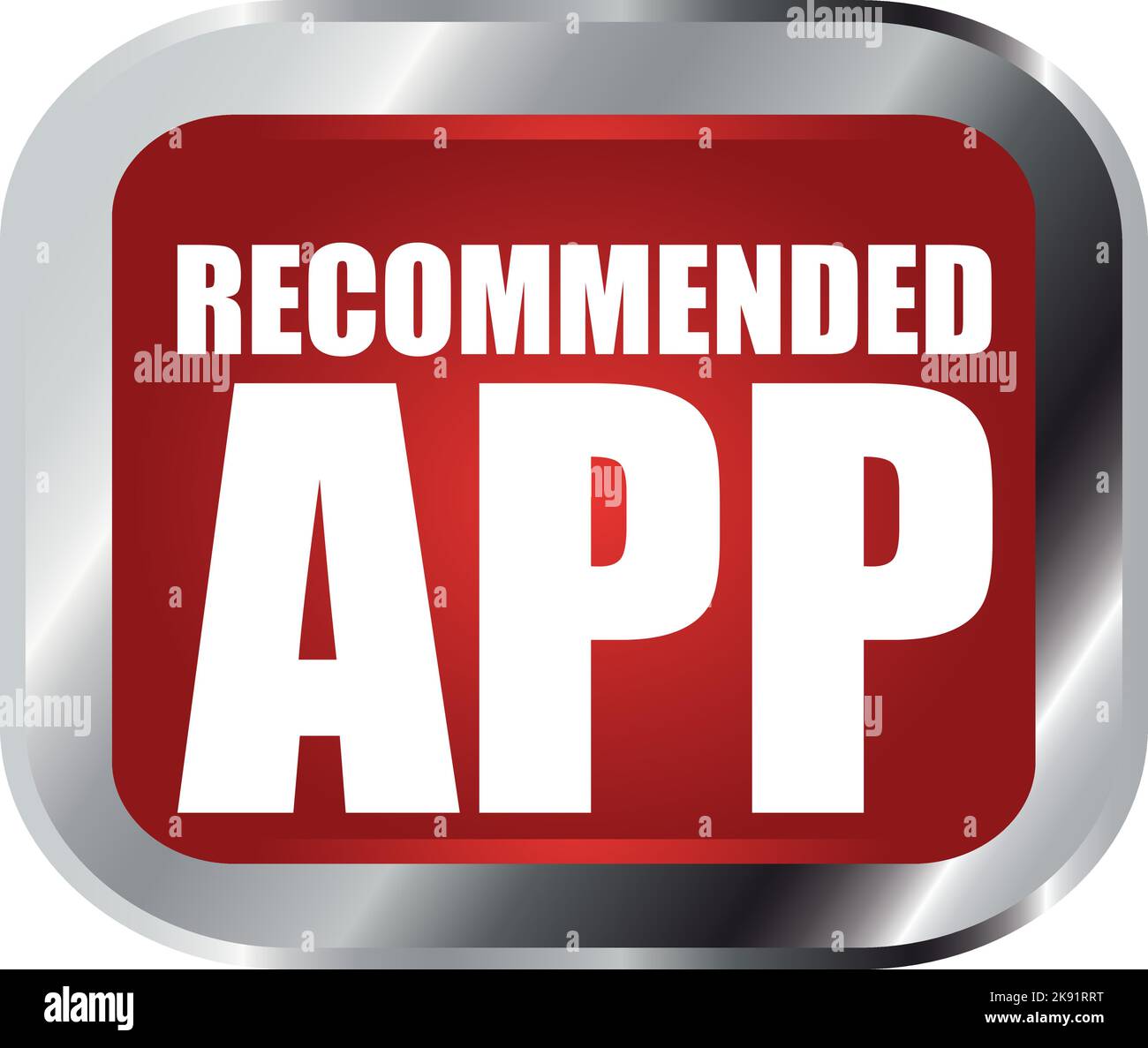 A digital illustration of a red Recommended App symbol Stock Vector ...