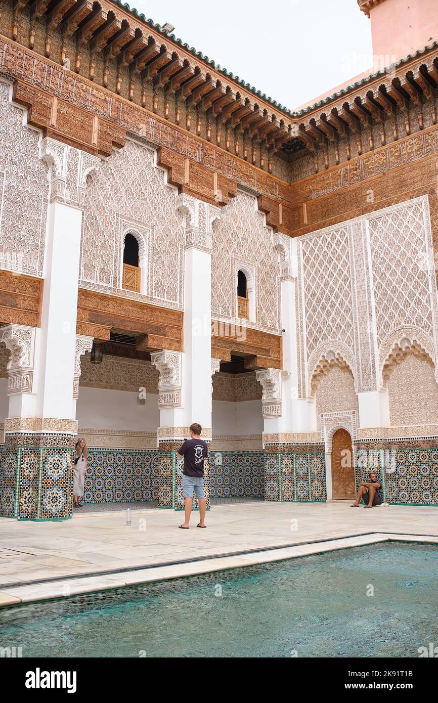 Ben Yousef Madrasa, Marrakech Morocco Stock Photo - Alamy