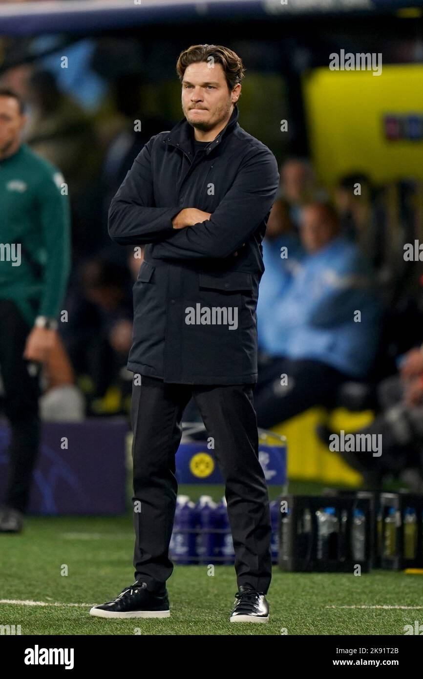 Borussia Dortmund Manager, Edin Terzic, looks on during the UEFA ...