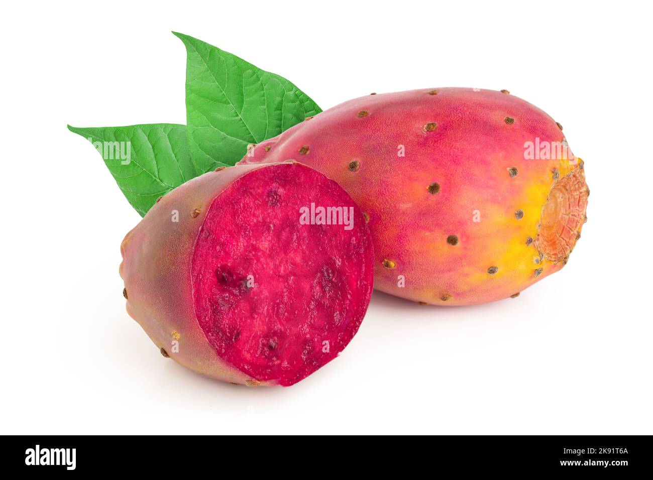 red prickly pear or opuntia isolated on a white background Stock Photo ...
