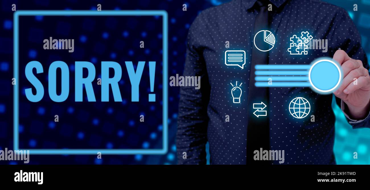 Handwriting text Sorry. Business showcase most difficult to give and ...