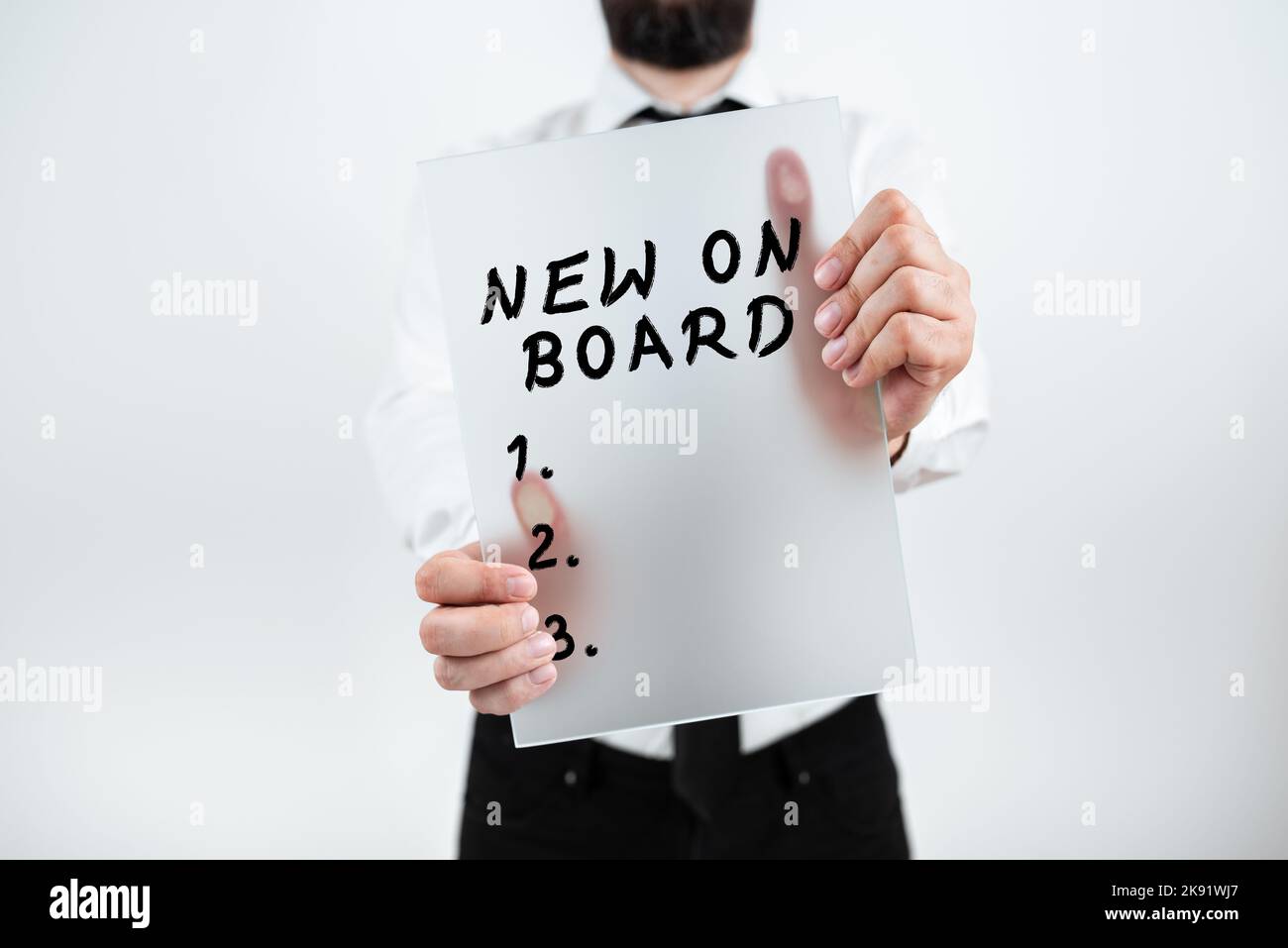 Writing displaying text New On Board. Concept meaning Appreciation for ...