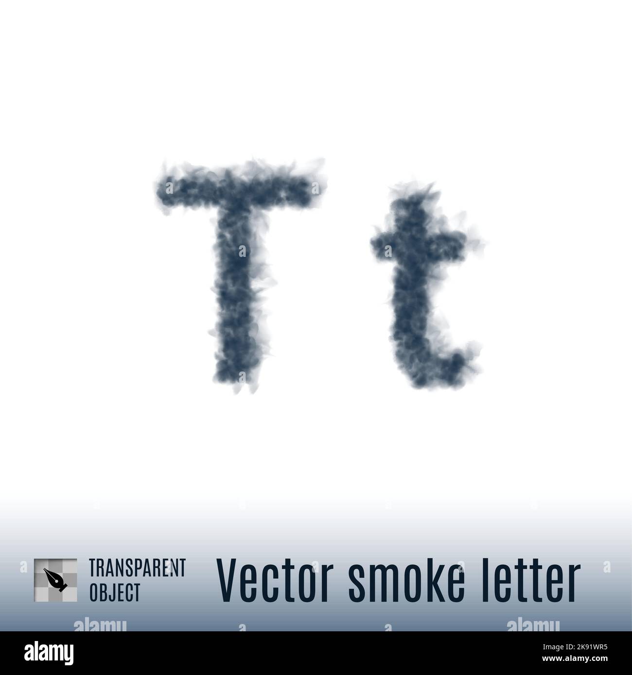 Smoke in Shape of the Letter T on White Background Stock Vector Image ...