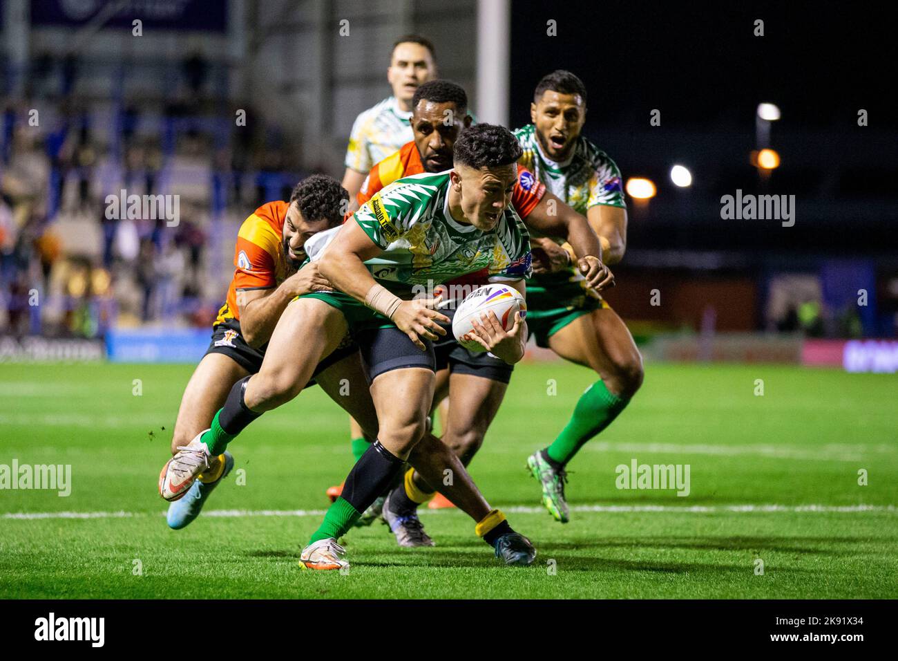 25th October 2022; Halliwell Jones Stadium, Warrington, England: Rugby League World Cup Papua ...