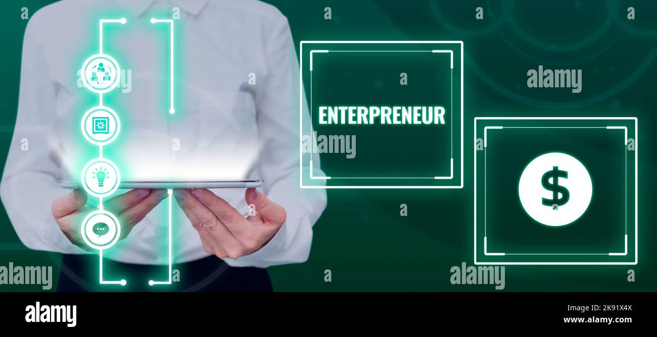 Conceptual display Entrepreneur. Business overview enterprise resource planning centralized ...