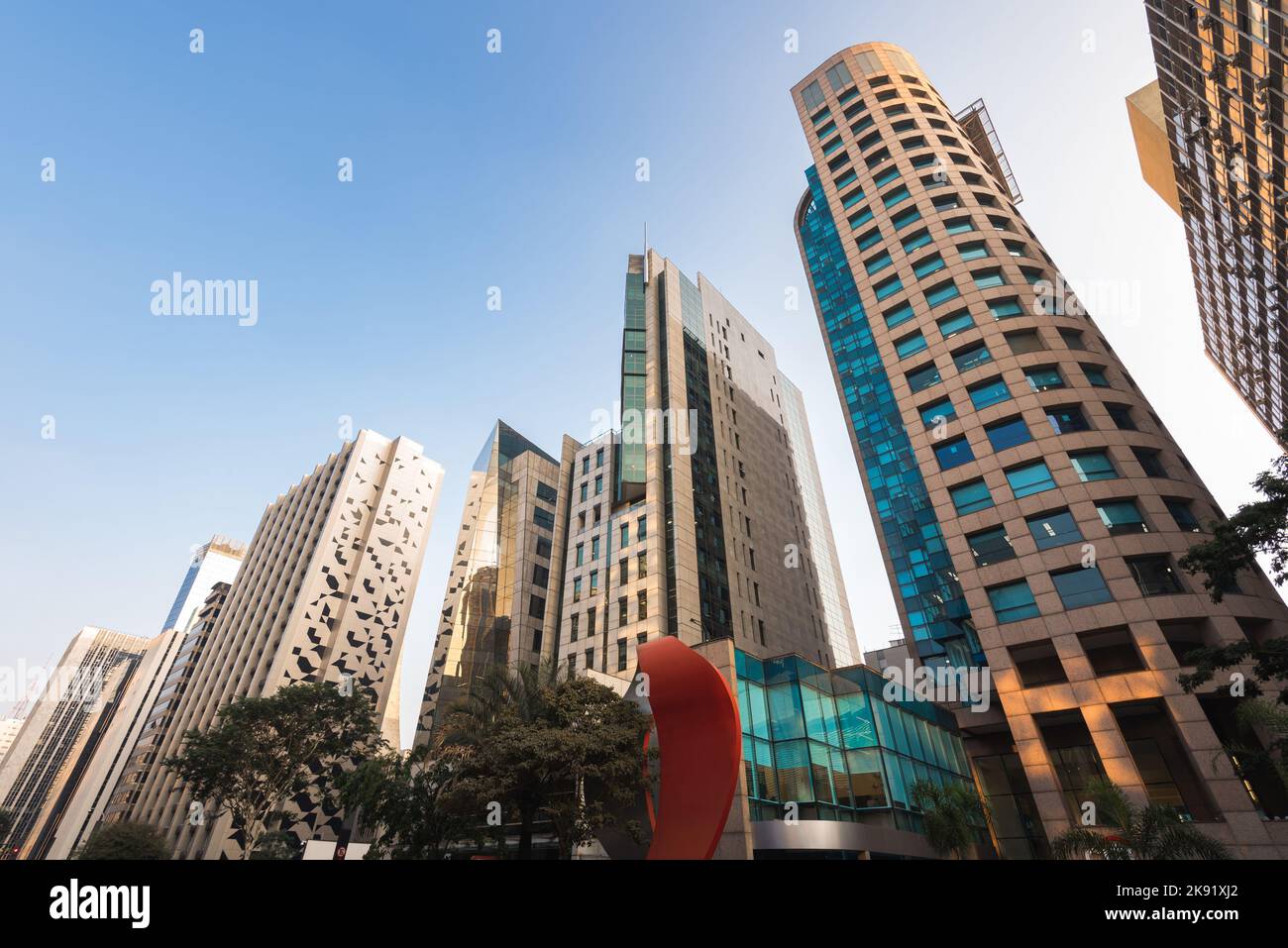 Modern Architecture Office Buildings in Paulista Avenue in Sao Paulo ...