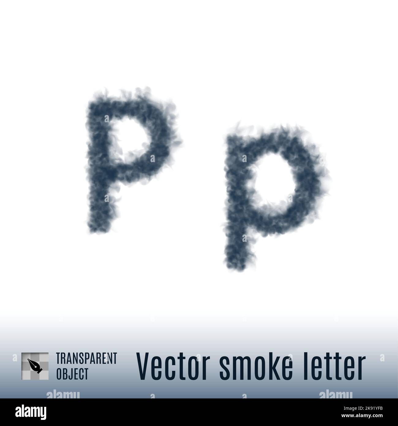 Smoke in Shape of the Letter P on White Background Stock Vector Image ...