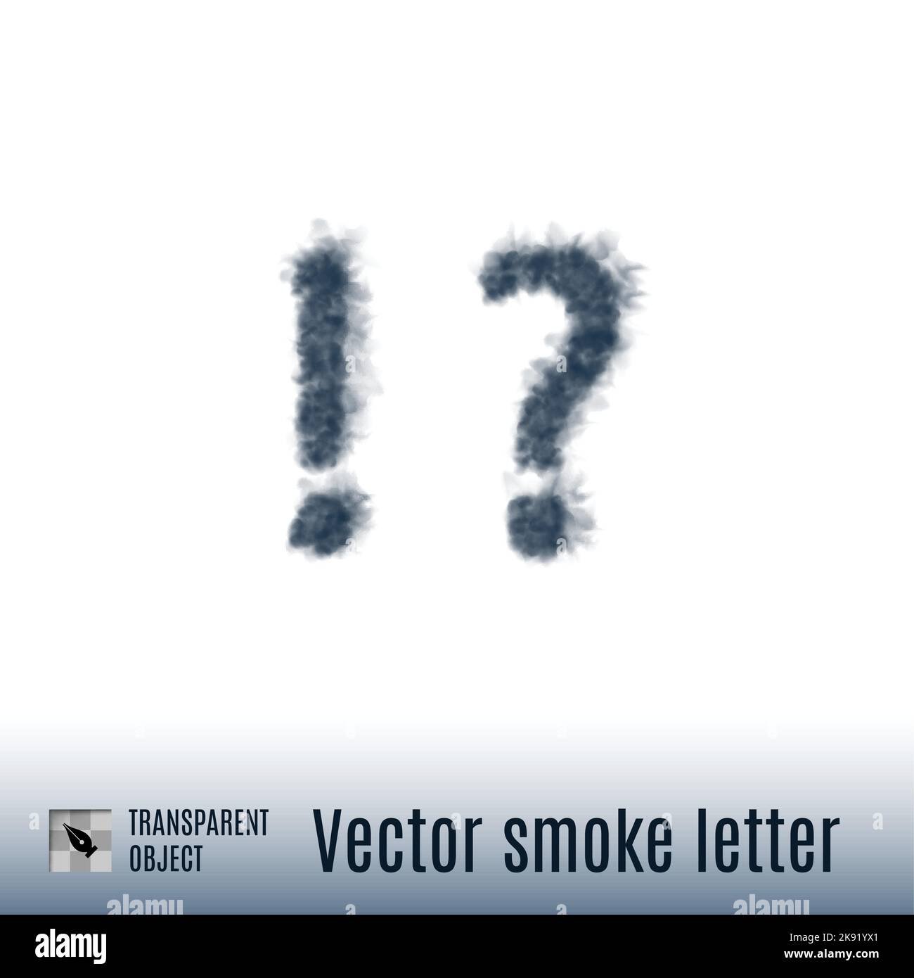 Smoke in Shape of the Exclamation and Question Marks on White ...