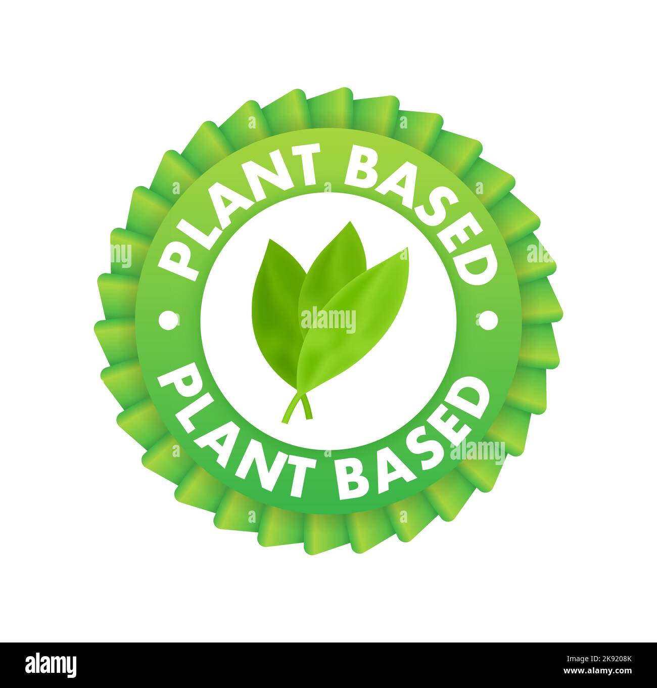 Plant based label. Flat simple vector icon. Healthy food poster. Fresh ...
