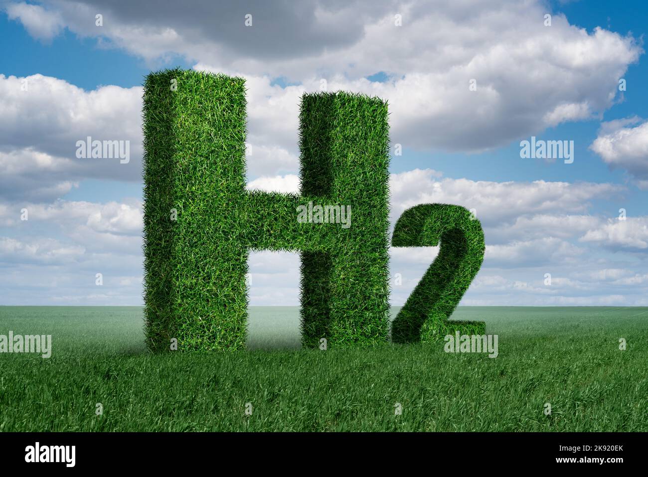 Symbol of Hydrogen H2 from grass Stock Photo - Alamy
