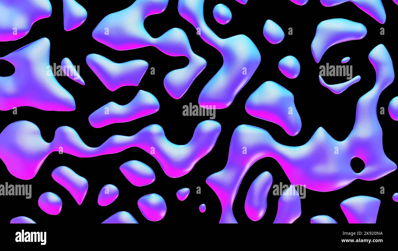 Fluid metallic drops y2k background. Dynamic iridescent retrowave ...