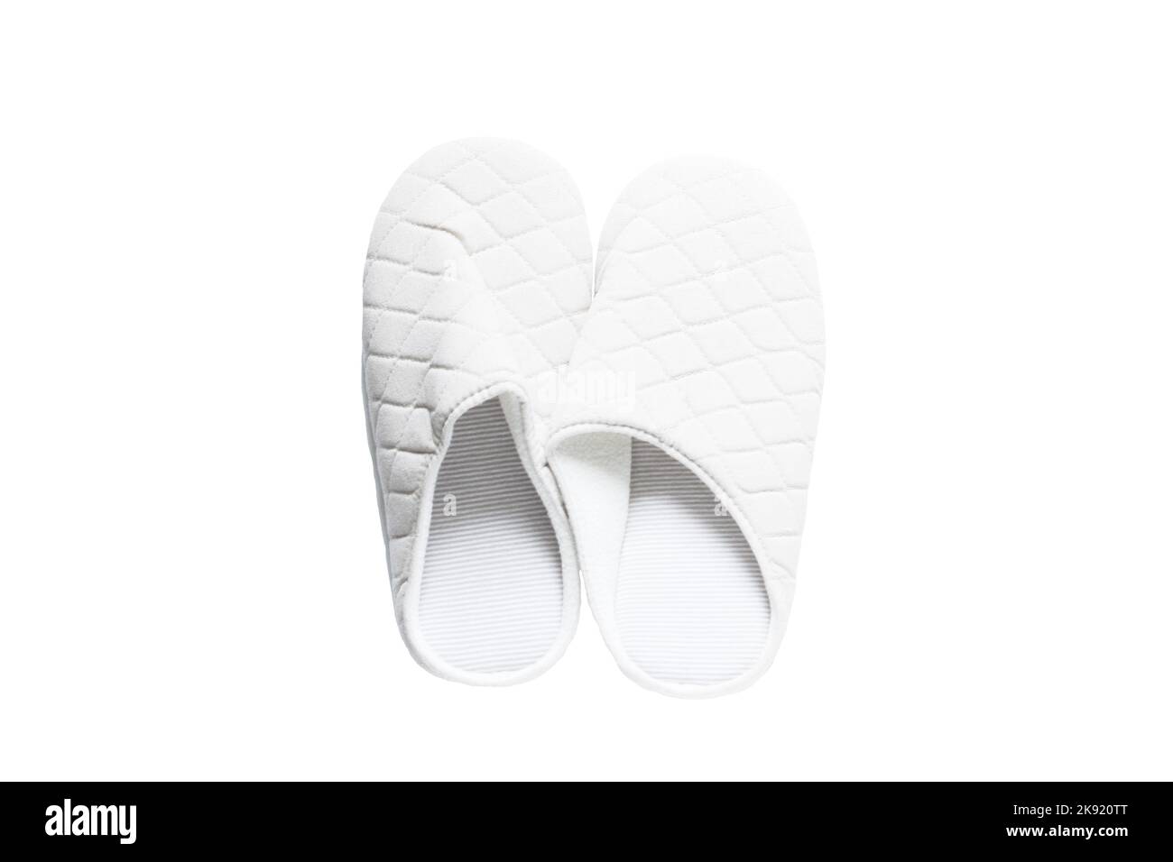 white slippers isolated on white background Stock Photo - Alamy